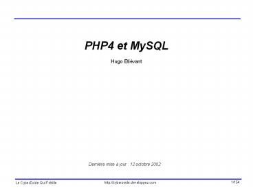 PPT – PHP4 et MySQL PowerPoint presentation | free to download - id ...