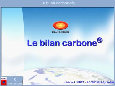 Bilan carbone presentation | free to view