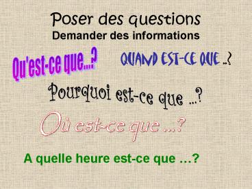 PPT – Poser des questions PowerPoint presentation | free to view - id ...