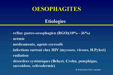 OESOPHAGITES presentation | free to view