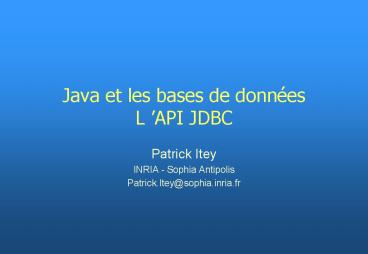 PPT – Java et les bases de donn PowerPoint presentation | free to view ...