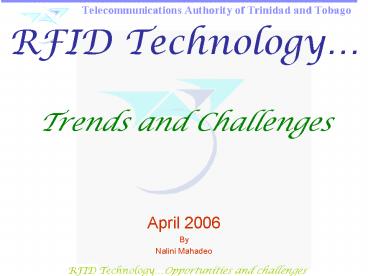 PPT – RFID Technology Trends and Challenges PowerPoint presentation ...