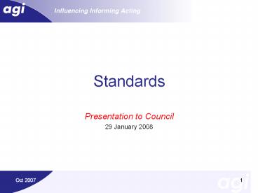 PPT – Standards PowerPoint presentation | free to view - id: 1347-MTY3M