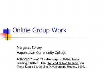 Online Group Work presentation | free to download