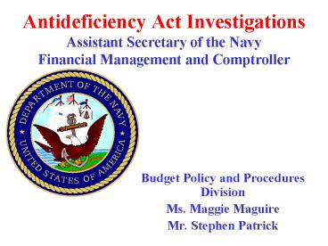 PPT – Antideficiency Act Investigations PowerPoint presentation | free ...