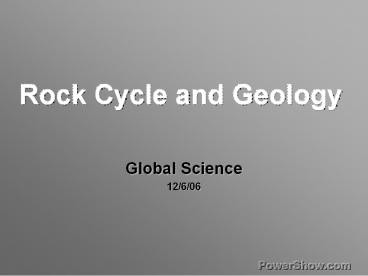 Rock Cycle and Geology presentation | free to view