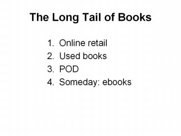 PPT – The Long Tail of Books PowerPoint presentation | free to download ...