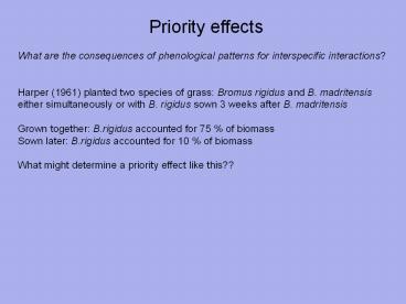 Priority effects presentation | free to view