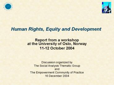 Human Rights, Equity and Development presentation | free to view