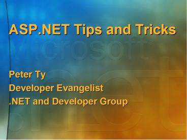 PPT – .NET PowerPoint presentation | free to view - id: 5fba-MTA3M