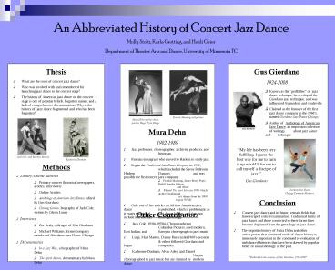 PPT – An Abbreviated History of Concert Jazz Dance PowerPoint ...