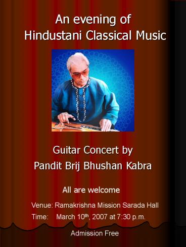 PPT – An evening of Hindustani Classical Music PowerPoint presentation ...