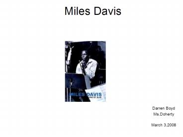 Miles Davis presentation | free to view
