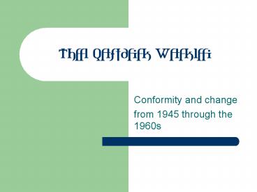 PPT – The Postwar World PowerPoint presentation | free to view - id ...