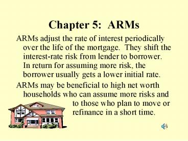 PPT – Chapter 5: ARMs PowerPoint presentation | free to download - id ...