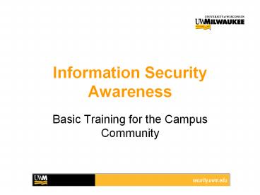 Information Security Awareness presentation | free to view