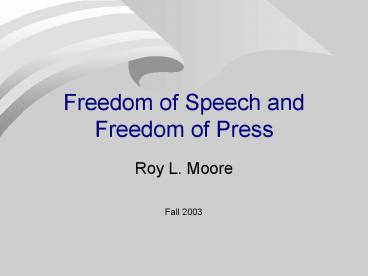 Freedom of Speech and Freedom of Press presentation | free to view