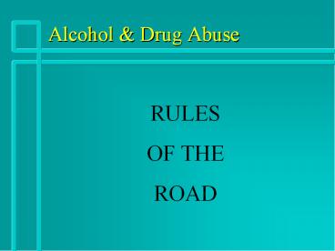 PPT – Alcohol PowerPoint presentation | free to view - id: 7e55-NDU5M