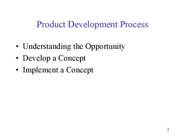 Product Development Process presentation | free to view