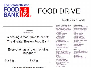FOOD DRIVE presentation | free to view