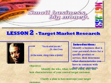 PPT – LESSON 2 Target Market Research PowerPoint presentation | free to ...