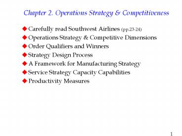 PPT – Chapter 2. Operations Strategy PowerPoint presentation | free to ...