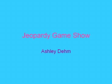 Jeopardy Game Show presentation | free to view