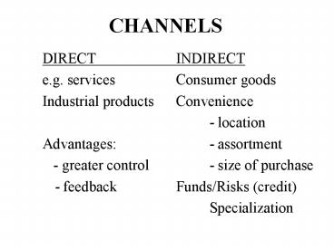 PPT – CHANNELS PowerPoint presentation | free to download - id: 927d-MzY2N