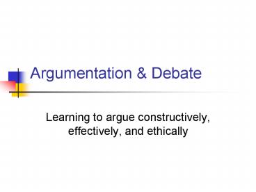 PPT – Argumentation PowerPoint presentation | free to view - id: ad21-MmI0O