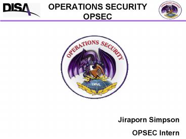 OPERATIONS SECURITY OPSEC presentation | free to view