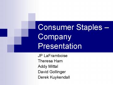 Consumer Staples Company Presentation presentation | free to view