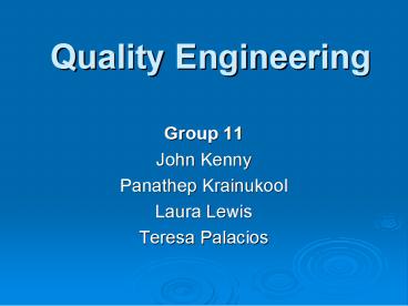 PPT – Quality Engineering PowerPoint presentation | free to view - id ...