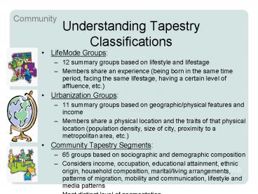 PPT – Understanding Tapestry Classifications PowerPoint presentation ...