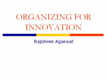 PPT – ORGANIZING FOR INNOVATION PowerPoint presentation | free to view ...