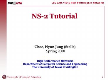 NS-2 Tutorial presentation | free to download