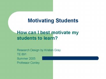Motivating Students presentation | free to view