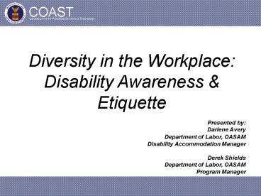Diversity in the Workplace: Disability Awareness presentation | free to ...