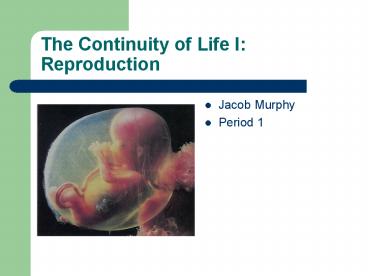 The Continuity of Life I: Reproduction presentation | free to view