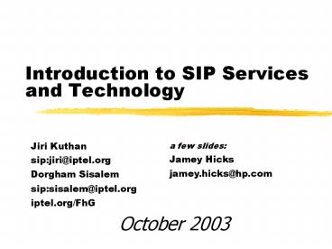 PPT – Introduction to SIP Services and Technology PowerPoint ...