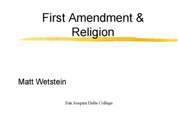 First Amendment presentation | free to view