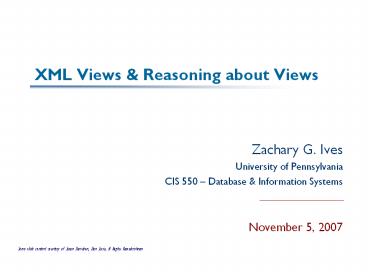 PPT – XML Views PowerPoint presentation | free to download - id: d607-YzAwY