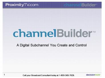 A Digital Subchannel You Create and Control presentation | free to view