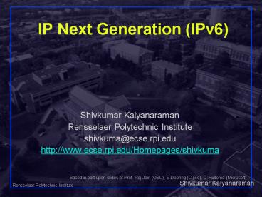 IP Next Generation IPv6 presentation | free to view