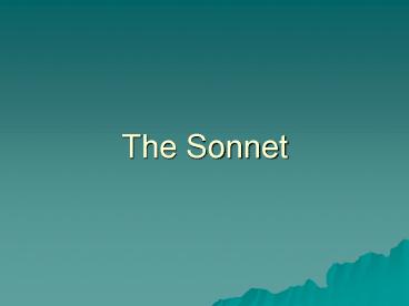 The Sonnet presentation | free to view