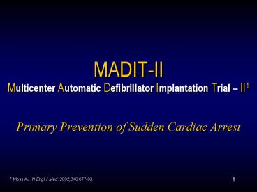 MADITII Multicenter Automatic Defibrillator Implantation Trial II1 ...