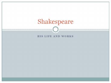 His Life and Works presentation | free to view