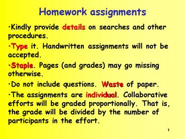 PPT – Homework assignments PowerPoint presentation | free to view - id ...
