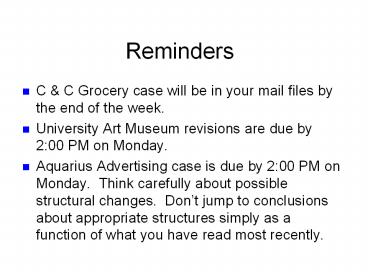 PPT – Reminders PowerPoint presentation | free to download - id: ee4f-NzQwM