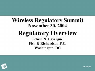 Regulatory Overview presentation | free to view