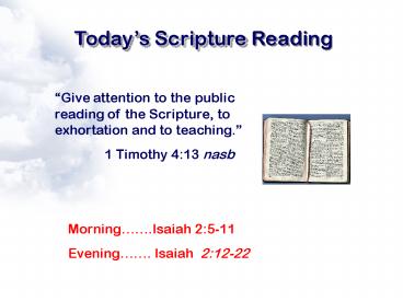 PPT – Todays Scripture Reading PowerPoint presentation | free to ...